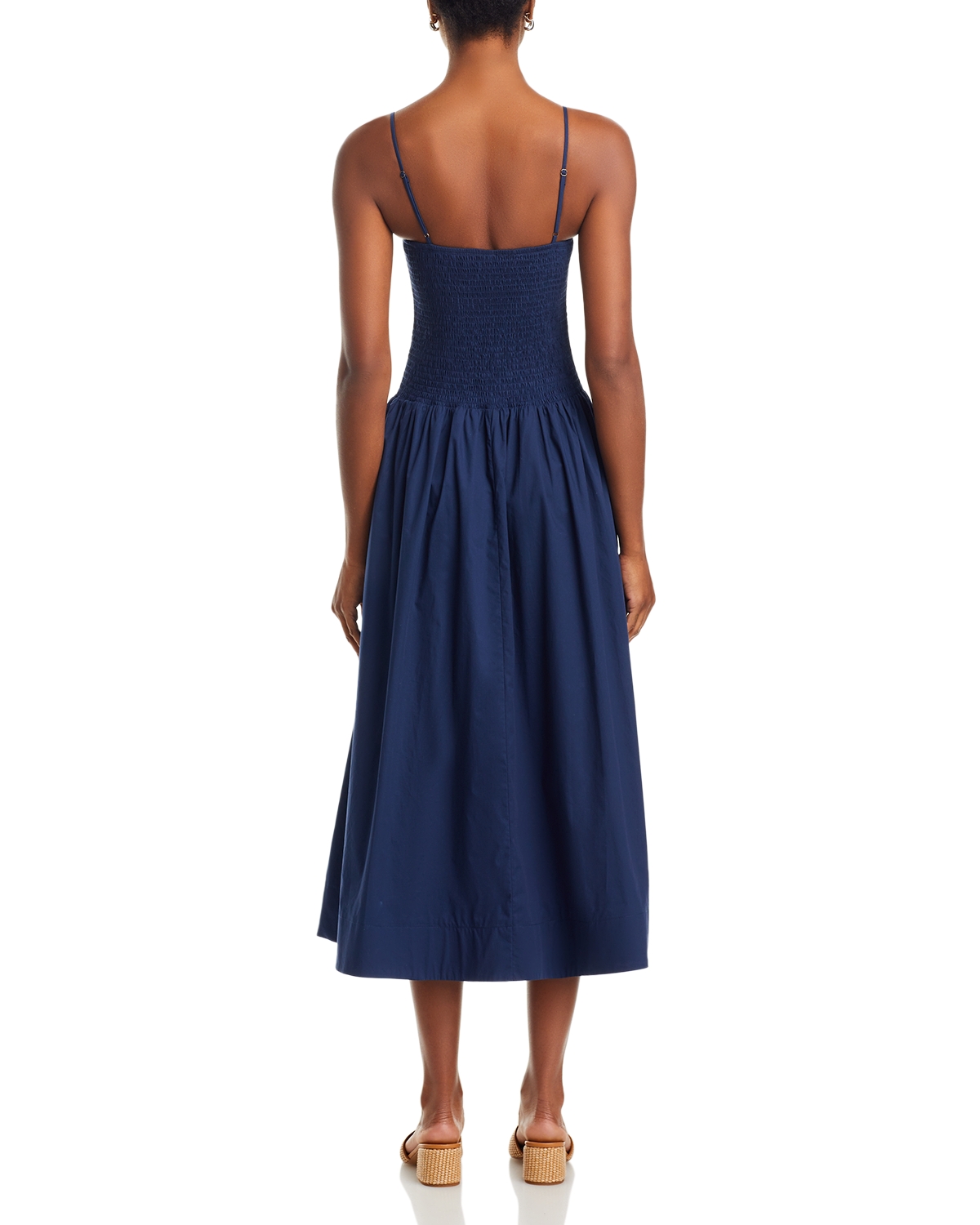 Lucy Paris Hazel Smocked Dropped Waist Dress - Chocolate