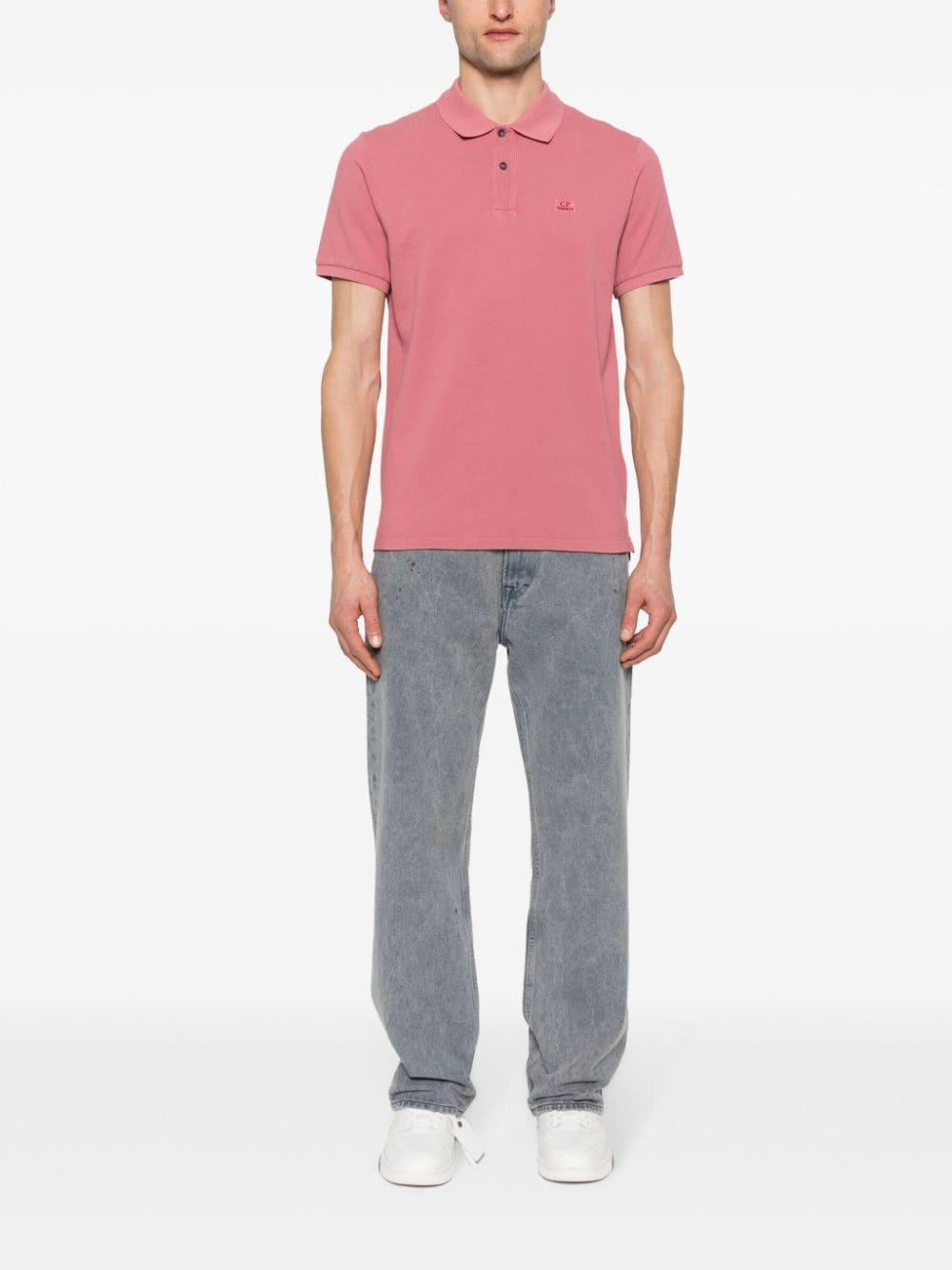 C.P. COMPANY logo-embroidered polo shirt