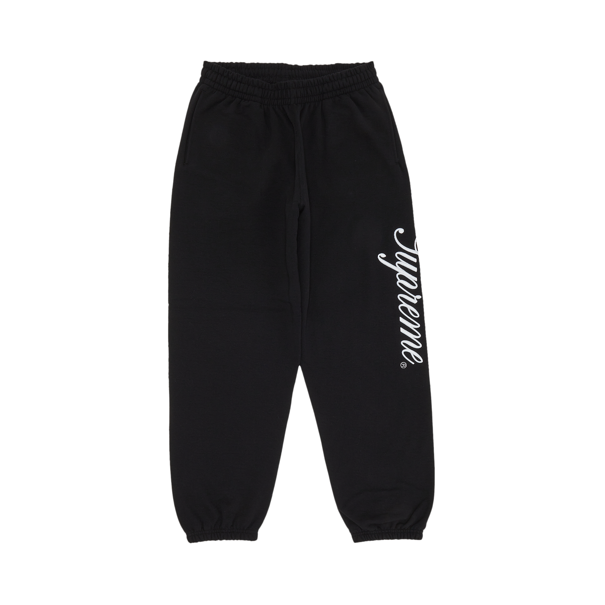 Supreme Raised Script Sweatpants - Black | Editorialist