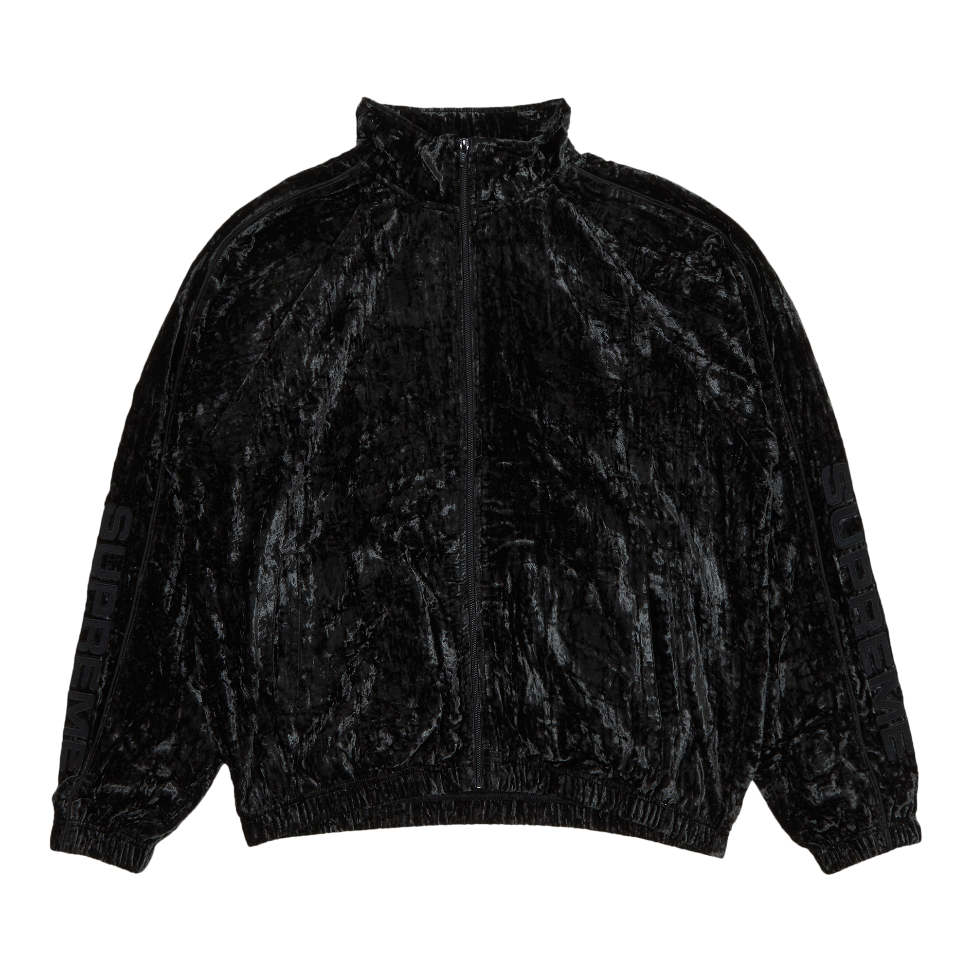 トップス Supreme Crushed Velvet Track Jacket Supreme Crushed Velvet Track Jacket - Black | Editorialist