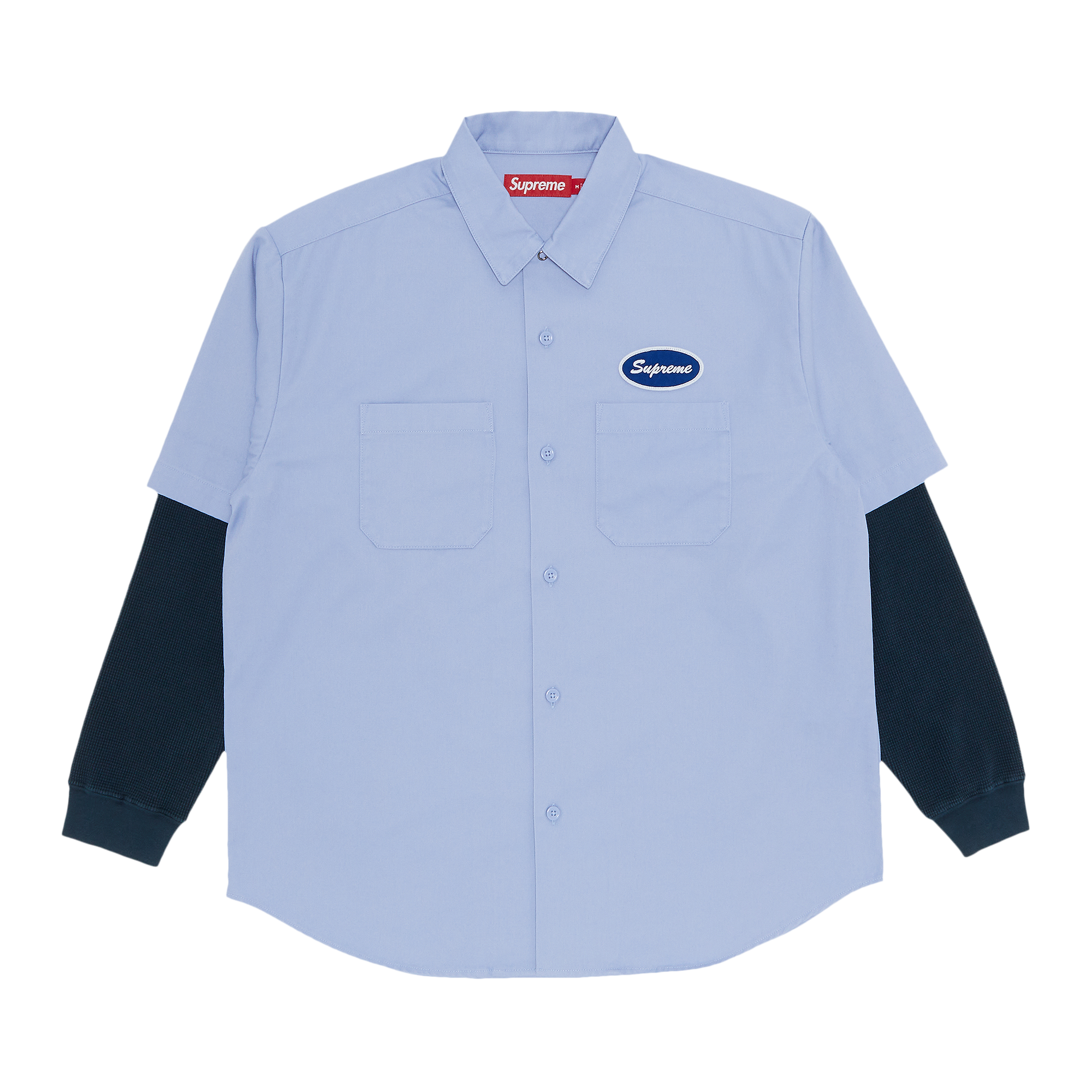 Supreme Thermal Sleeve Work Shirt 'Light - Blue | Editorialist