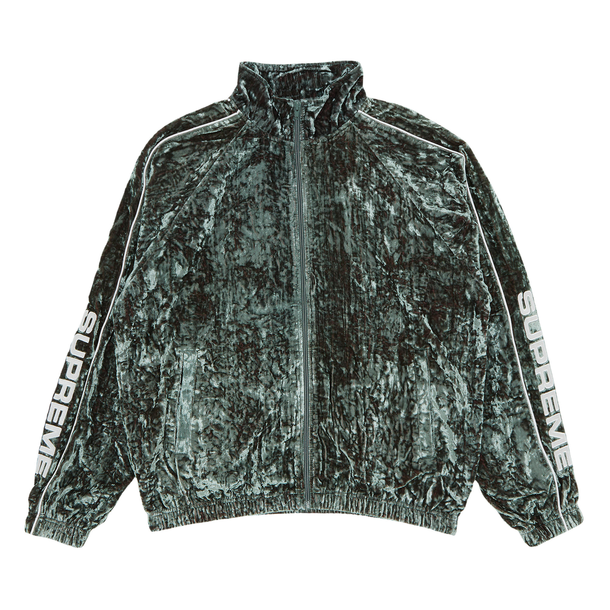 トップス Supreme Crushed Velvet Track Jacket Supreme Crushed Velvet Track Jacket - Black | Editorialist