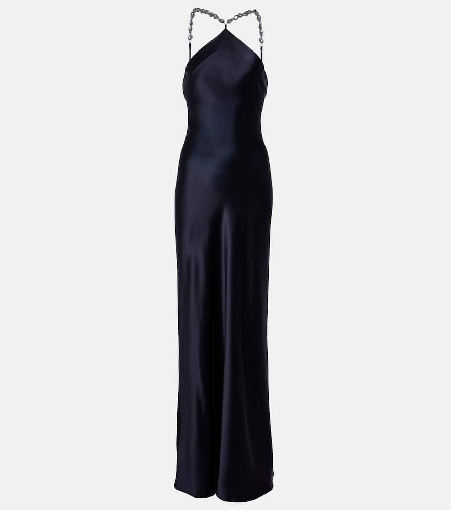 staud exclusive trinity lace-inset silk maxi slip dress Exclusive Trinity Lace-Inset Silk Maxi Slip Dress By Staud