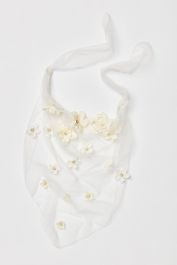 Curried Myrrh Estell Hair Scarf - White | Editorialist display picture 1