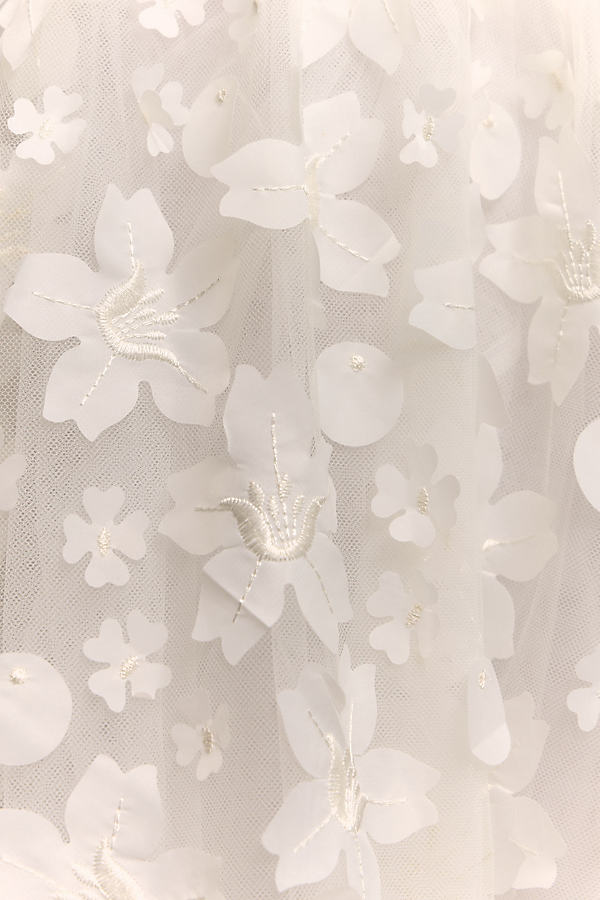 Bhldn Stevie Sleeveless V-Neck Floral Appliqu A-Le Midi Dress In White -  46% Off | Editorialist