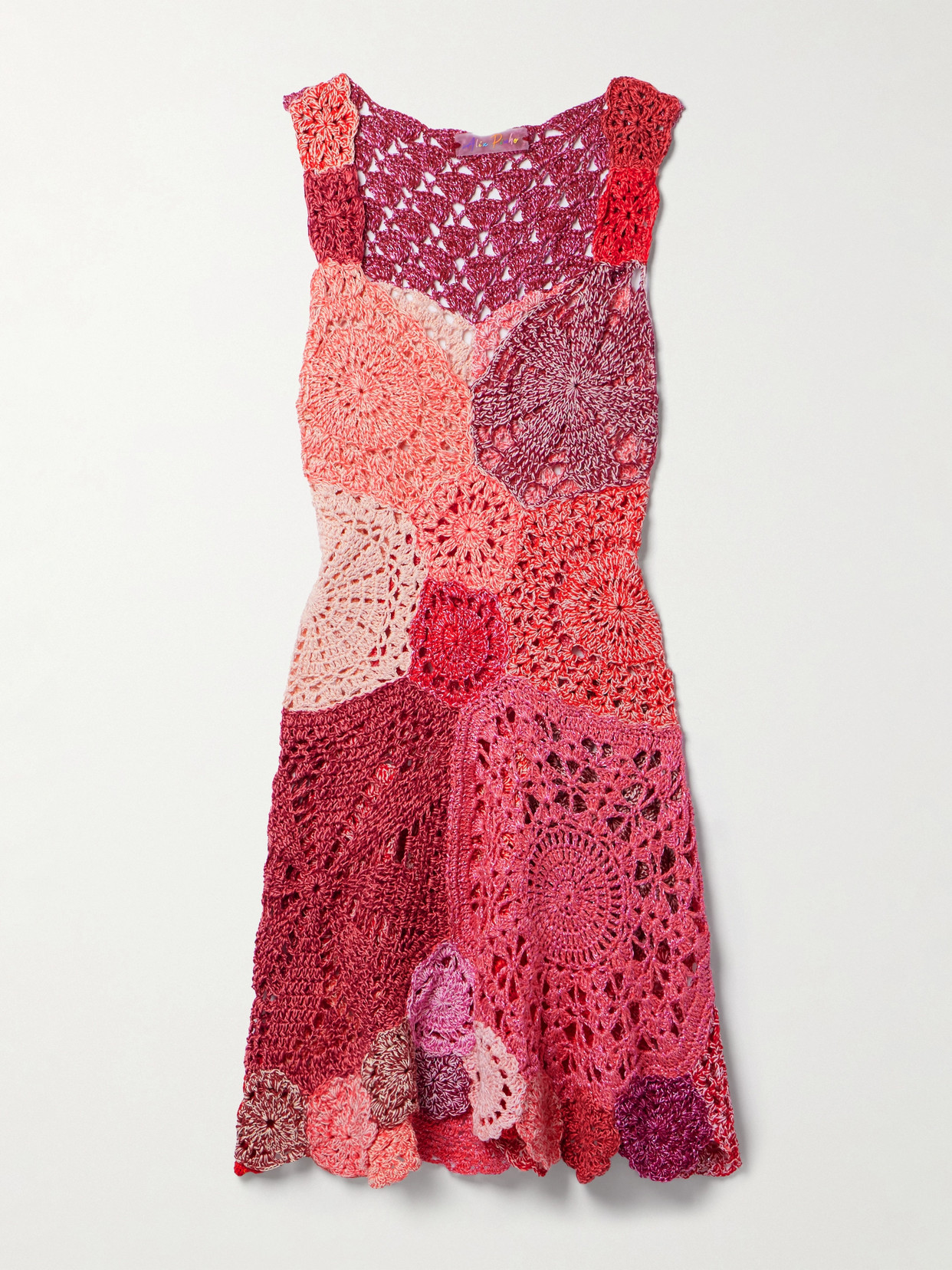 alix pinho crochet dress Alix Pinho Net Sustain Yell Crocheted-Cotton Mini Dress In Black - 50% Off