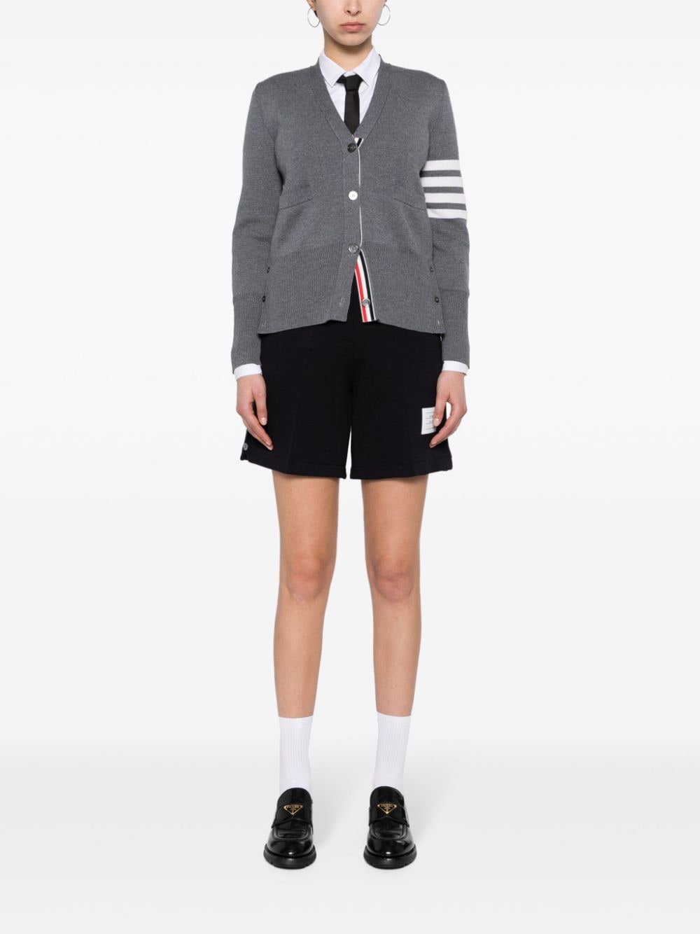 THOM BROWNE Thom Browne Name-Tag Ribbed Knit Shorts