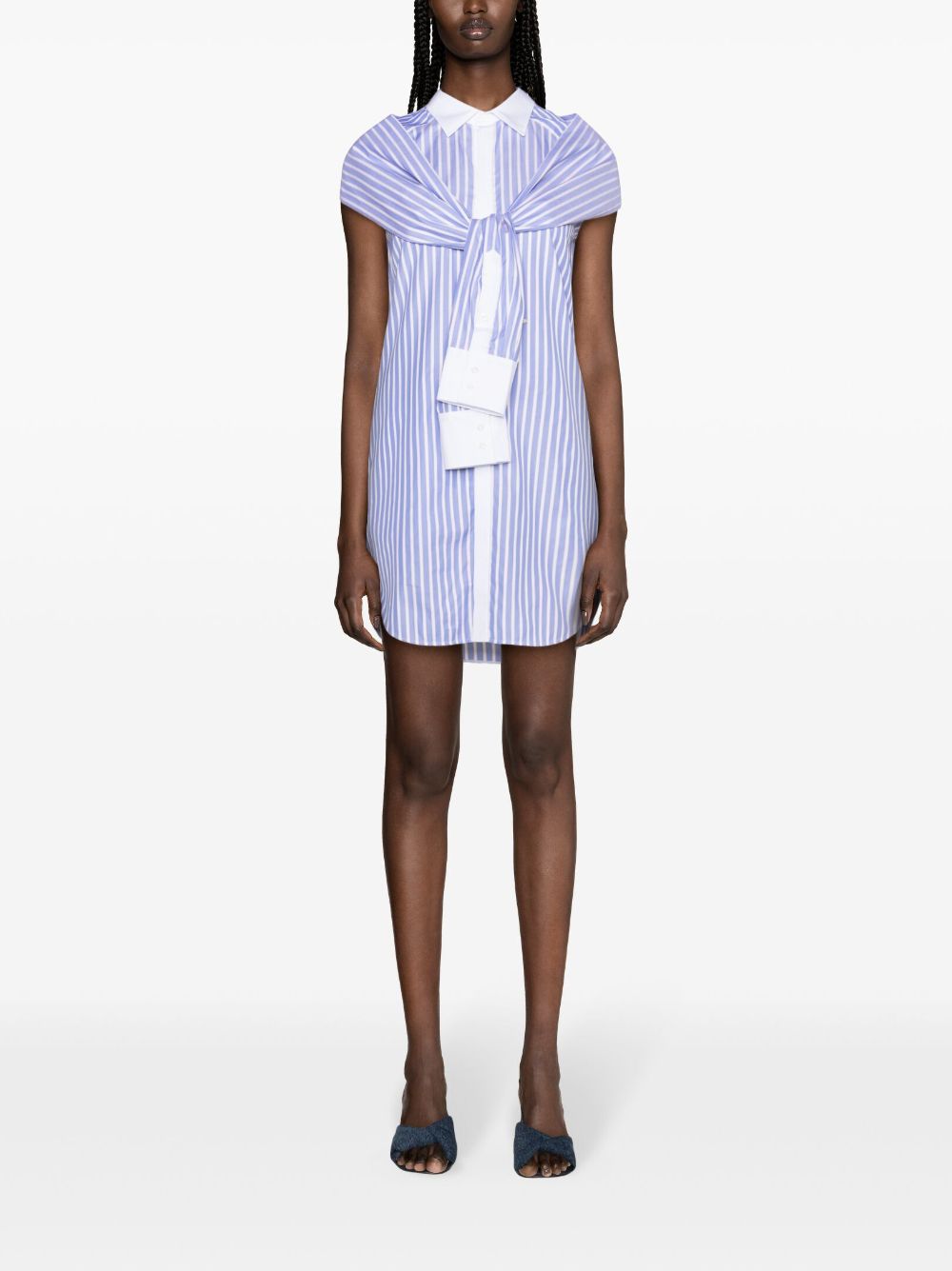 DSQUARED2 Dsquared2 Knotted-Sleeves Striped Shirtdress