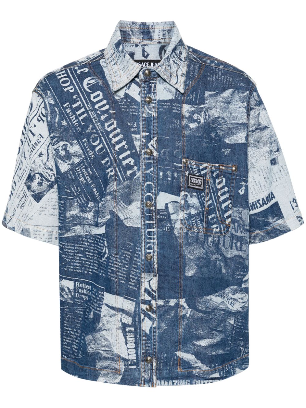 VERSACE Versace Jeans Couture Abstract Print Drawstring Track Shorts
