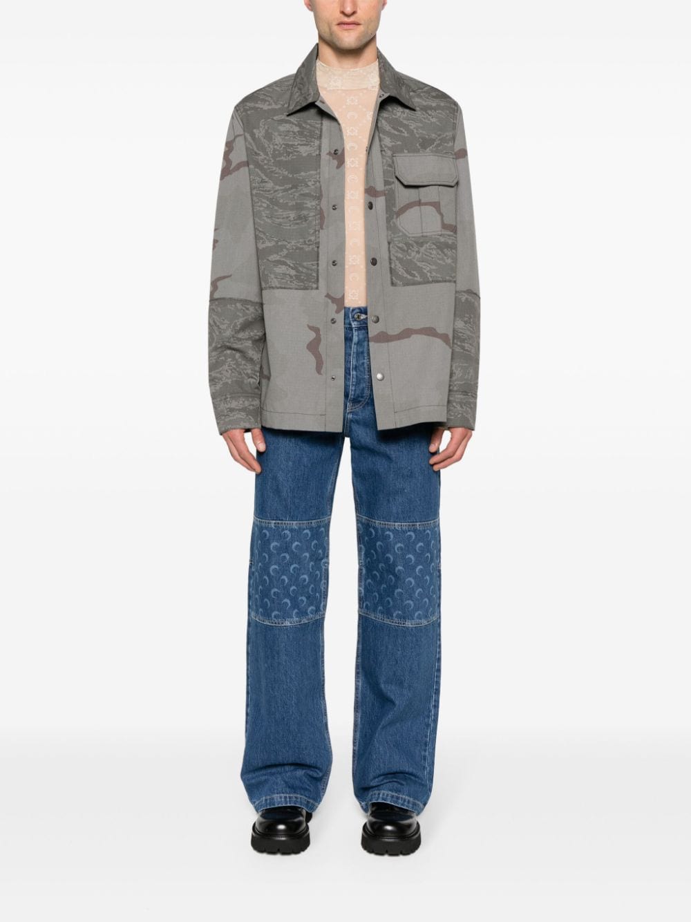 MARINE SERRE Ripstop Classic-Collar Shirt Jacket