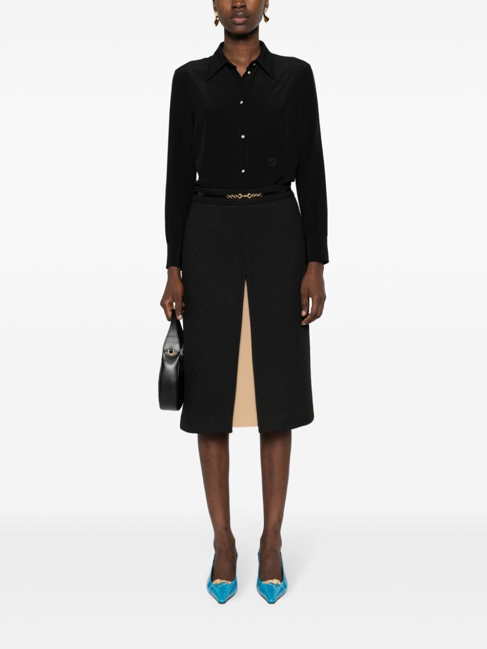 GUCCI Gucci Horsebit-Chain Striped Skirt