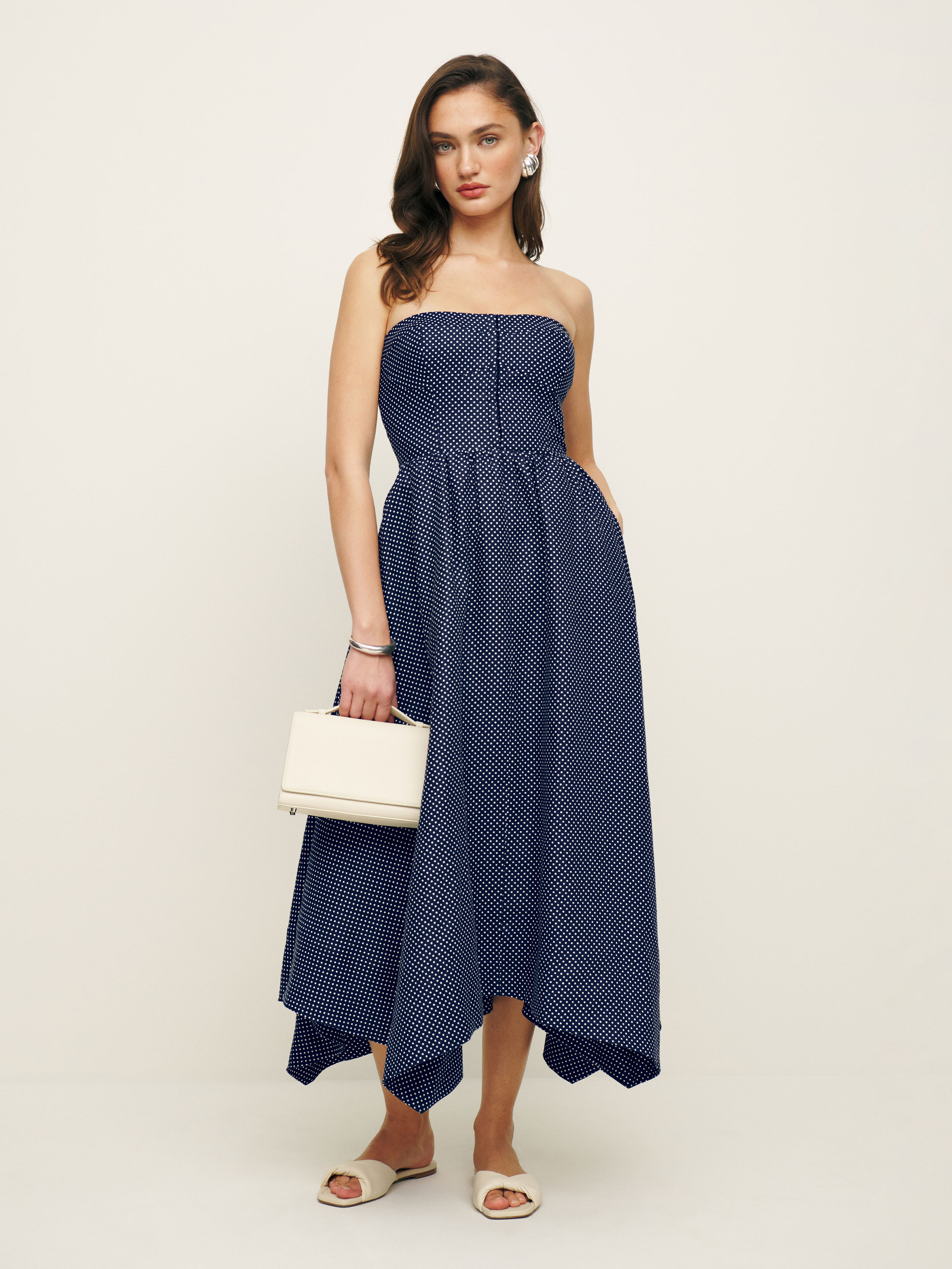 linen plain dress Milio Milano Linen V-Neck Maxi Tank Dress main image 0