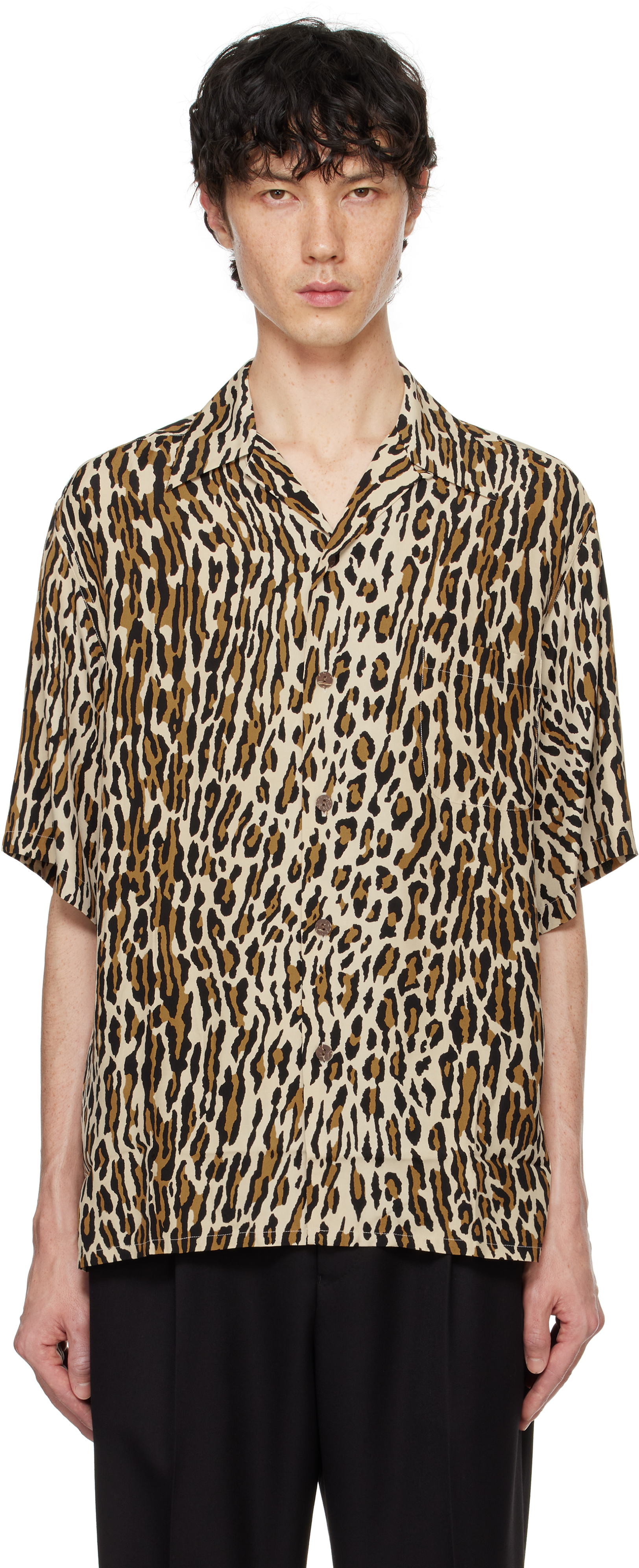 Wacko Maria Leopard Print Shirt - IVORY M