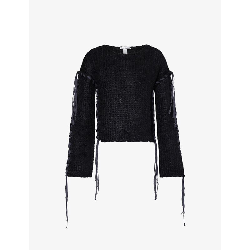 Acne Studios Lacing Relaxed-Fit Knit Jumper - Black | Editorialist