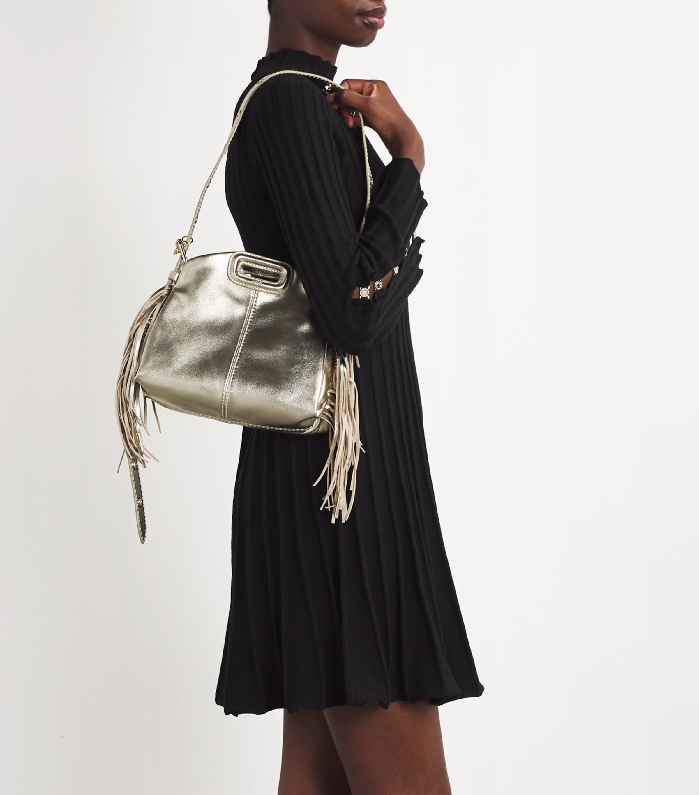 MAJE Mini Leather Miss M Shoulder Bag