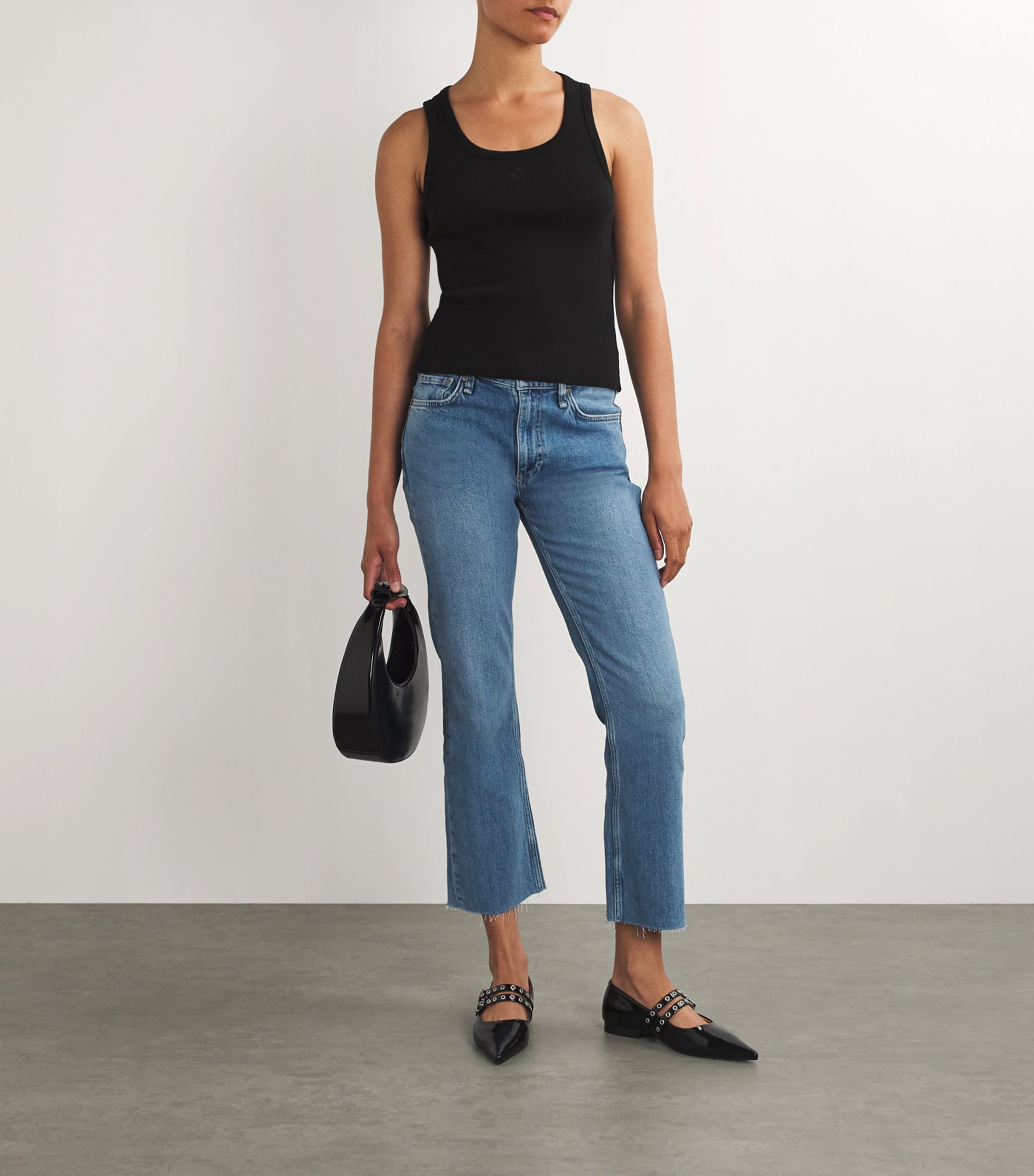 MAJE Stretch-Cotton Rib-Knit Tank Top