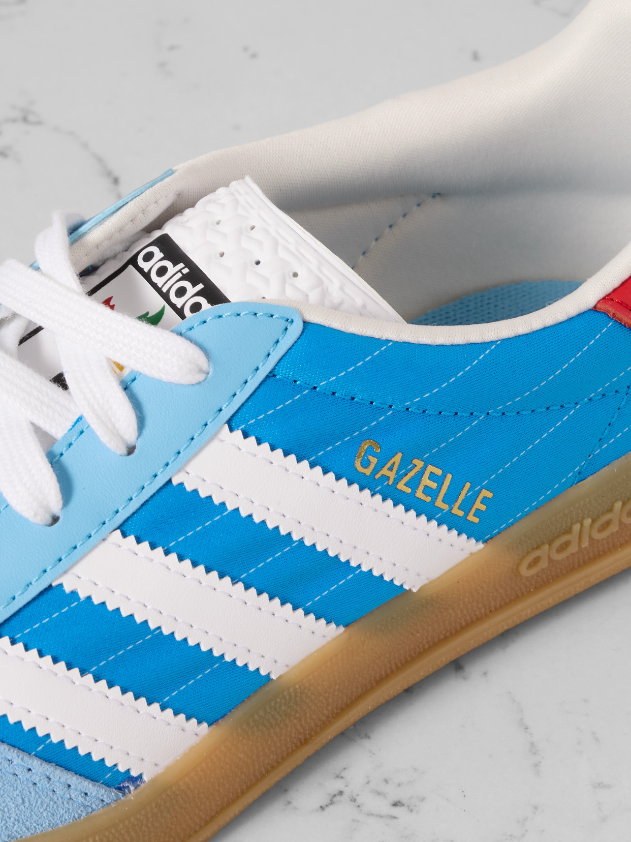 adidas gazelle silver green womens Gazelle Indoor Shoes Blue/Cream White/Gold Metallic – Karen Walker