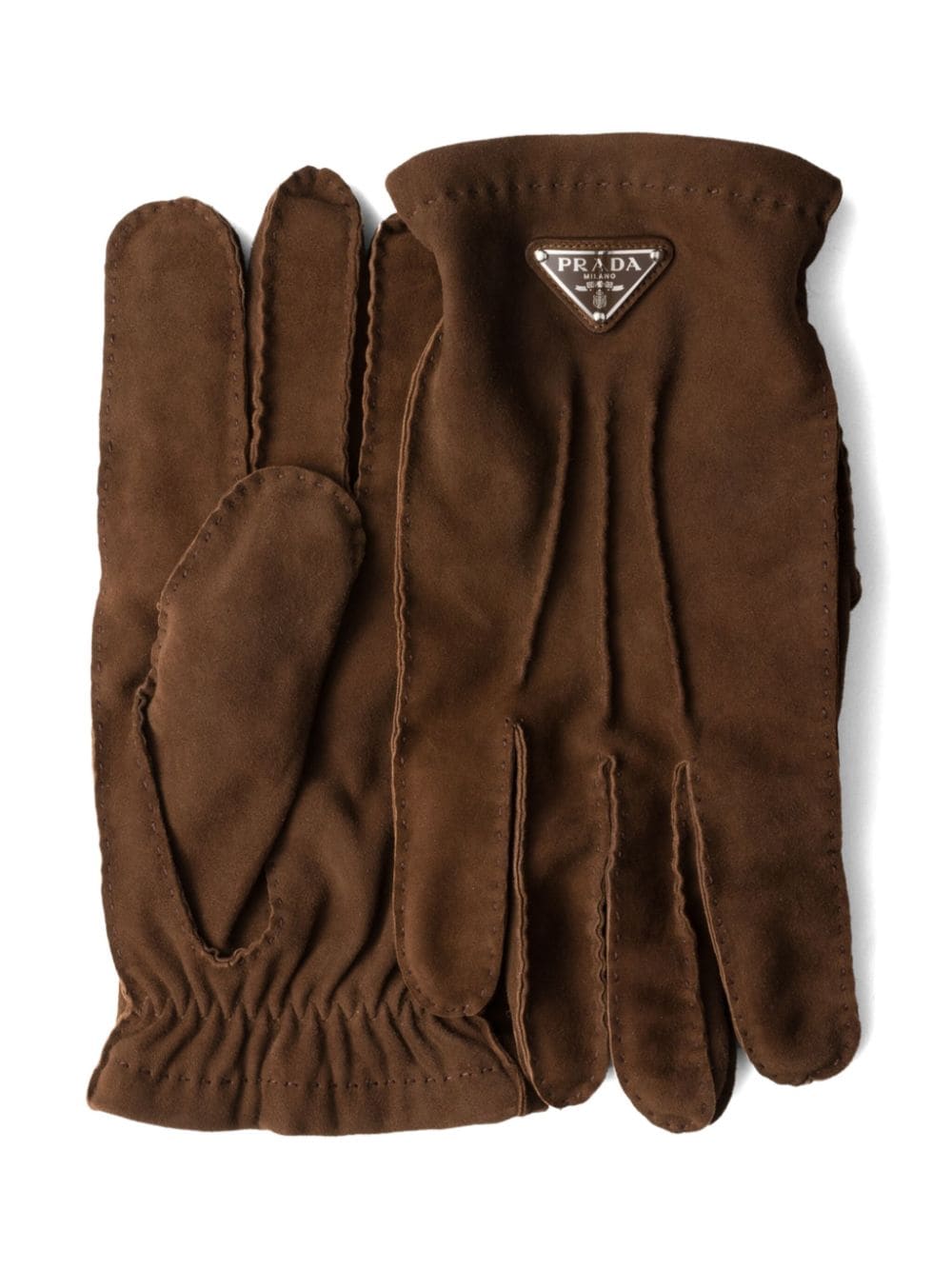 Prada Suede Gloves - Brown | Editorialist