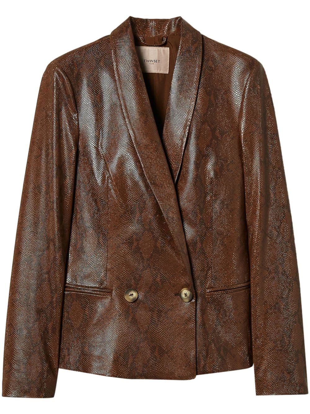 TWINSET TWINSET Lizard-Skin Effect Faux Leather Blazer