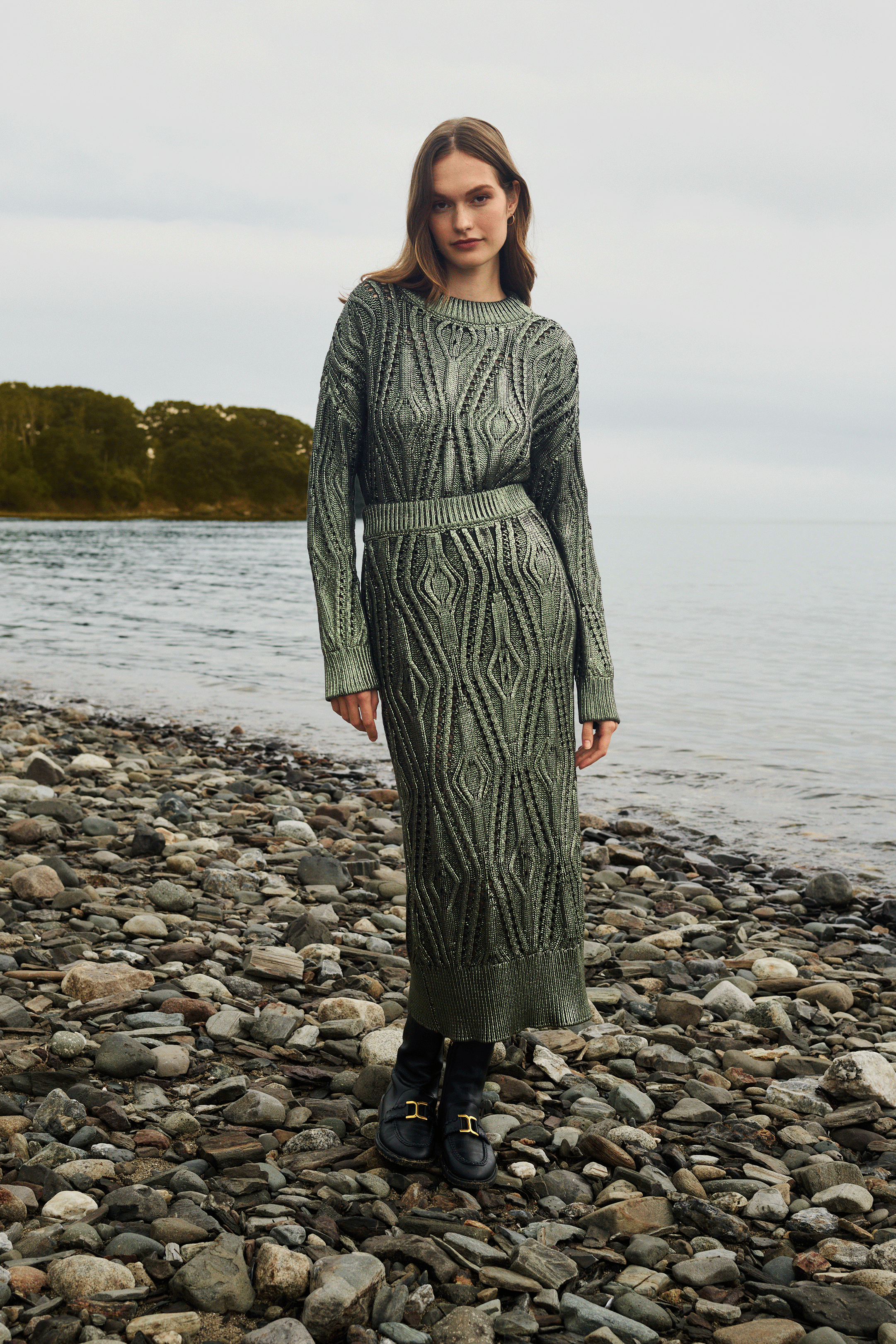 MARIE OLIVER Marie Oliver Regina Metallic Knit Skirt