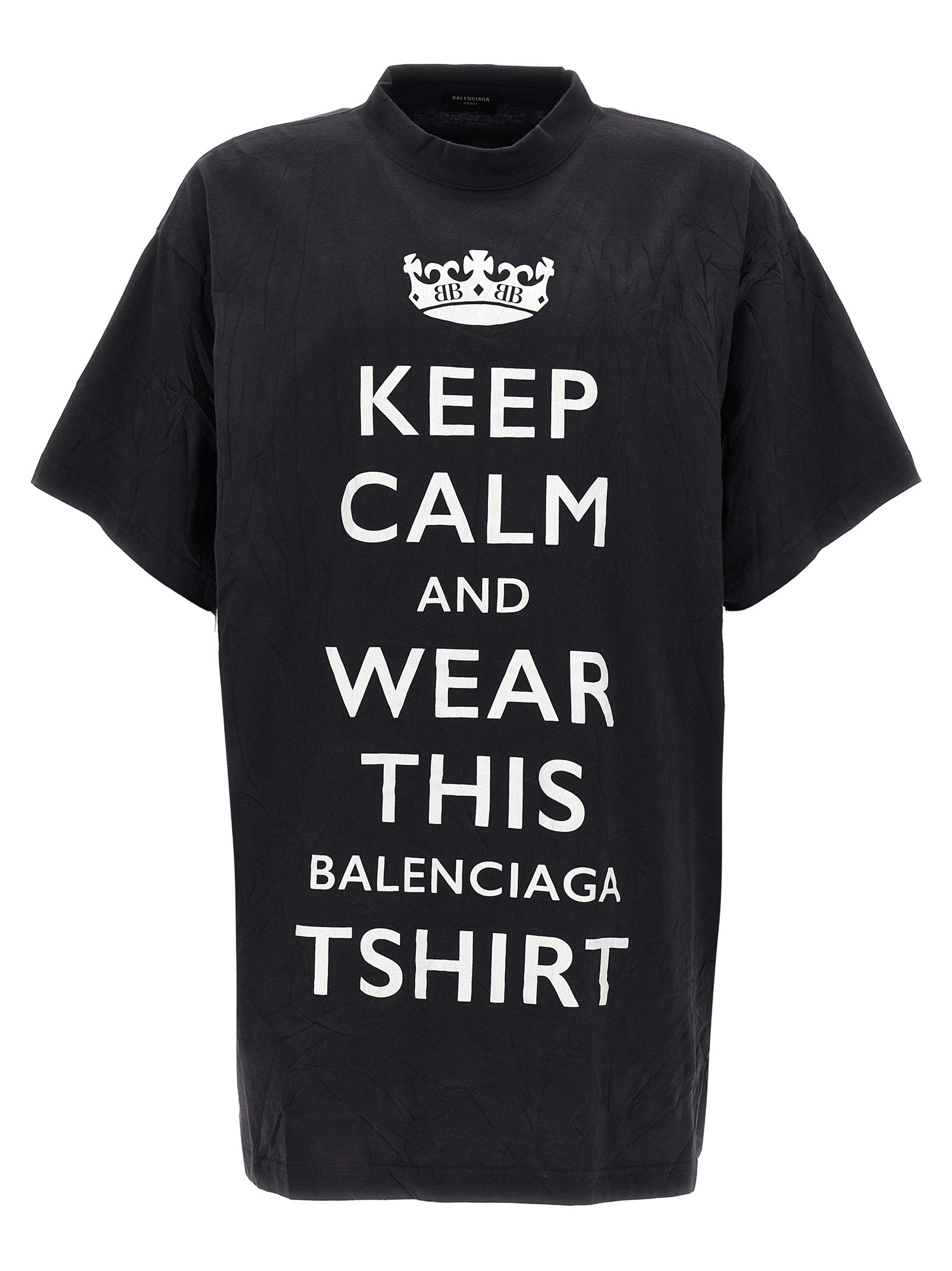 Balenciaga Keep Calm' T Shirt In White/Black - 27% Off | Editorialist