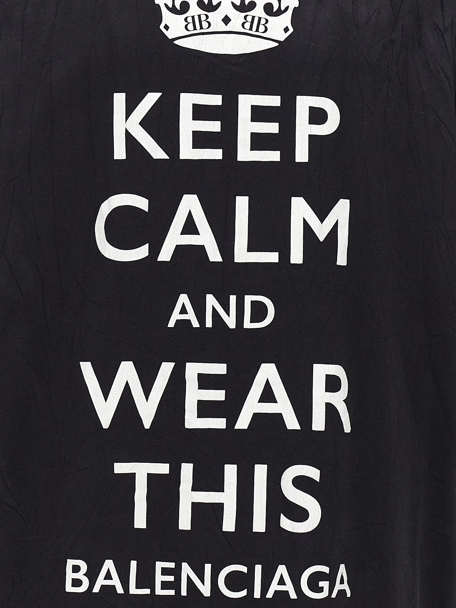 BALENCIAGA KEEP CALM Tシャツ Balenciaga Keep Calm' T Shirt In White/Black - 27% Off | Editorialist