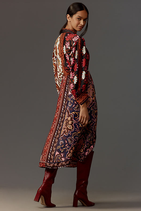 farm rio miranda long-sleeve wrap midi dress FARM Rio | Dresses | Farm Rio Multicolor Miranda Mix Chemise Midi Dress