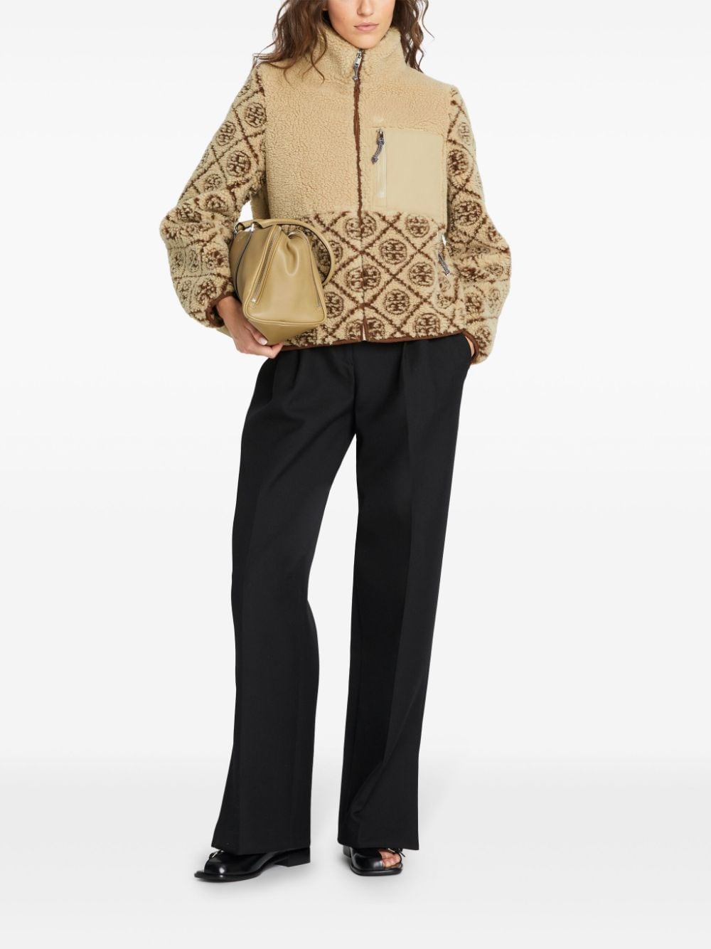 TORY BURCH Tory Burch T Monogram Fleece Jacket