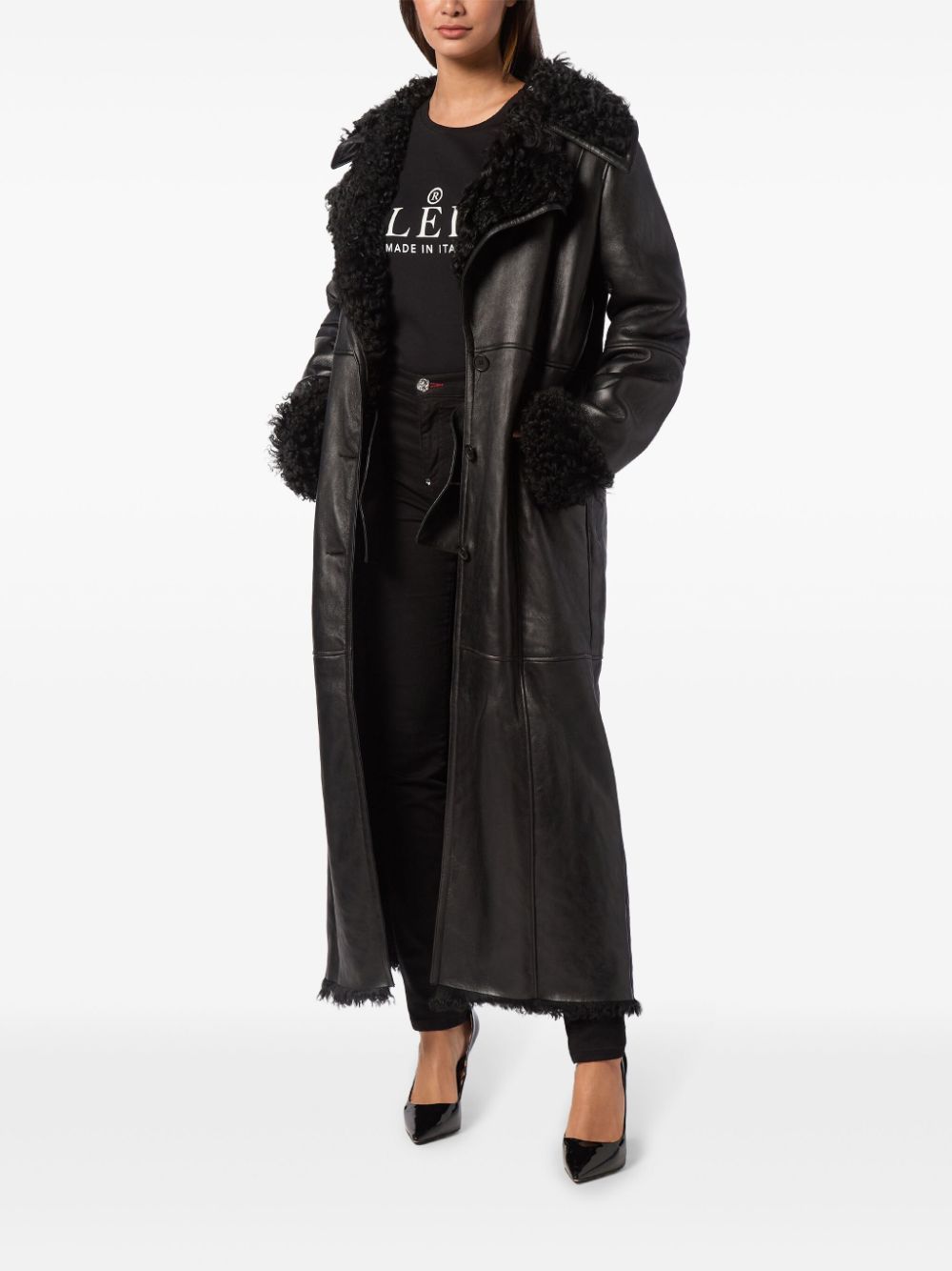 PHILIPP PLEIN Philipp Plein Skull & Bones Shearling Coat