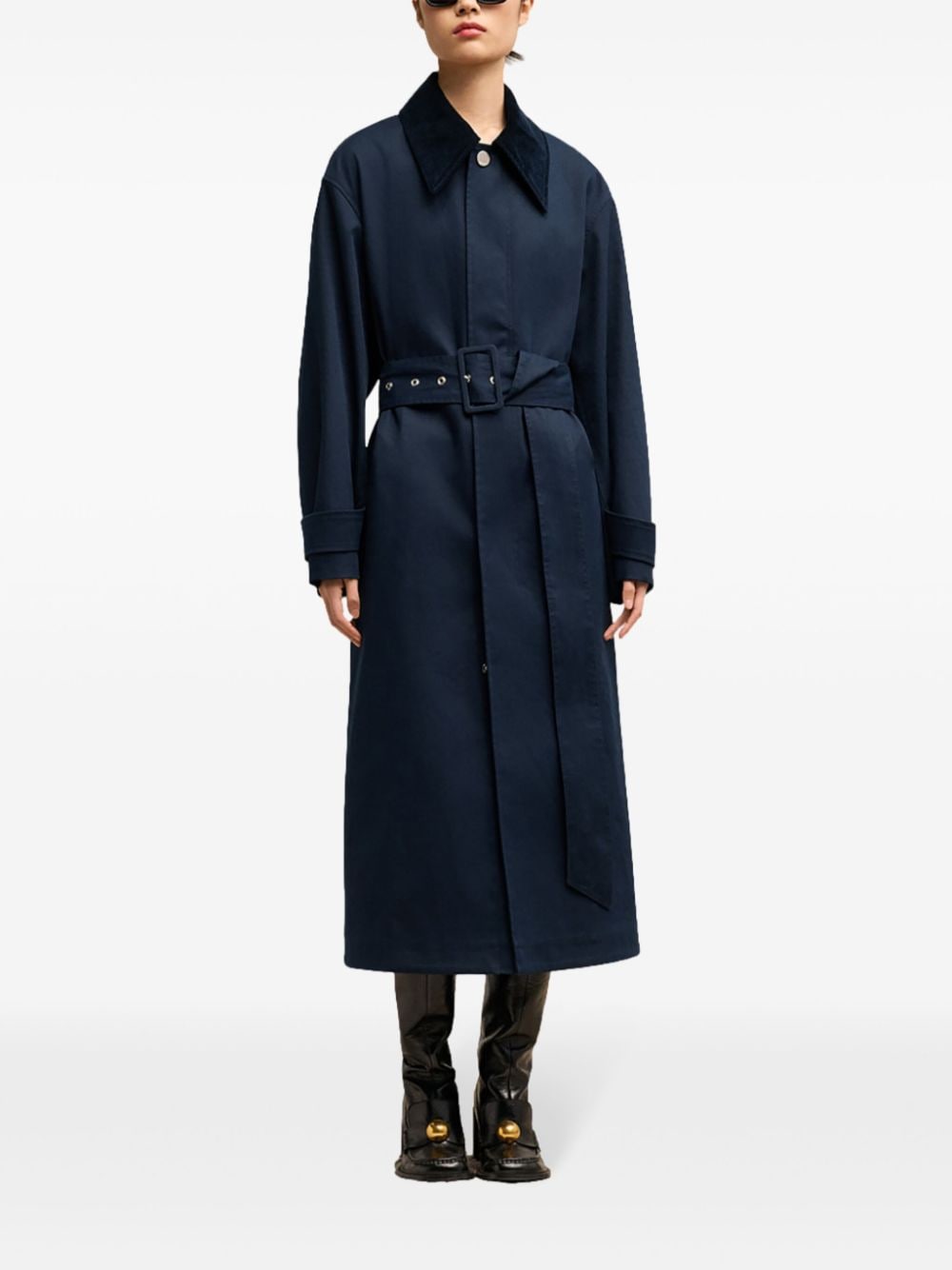 AMI AMI Paris Belted Cotton Trench Coat