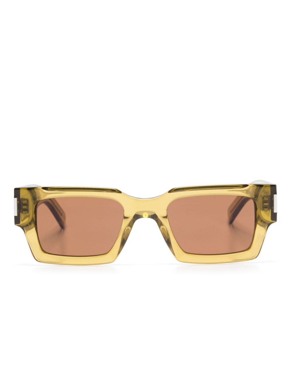 Saint Laurent Transparent-Frame Sunglasses - Yellow  display picture 3