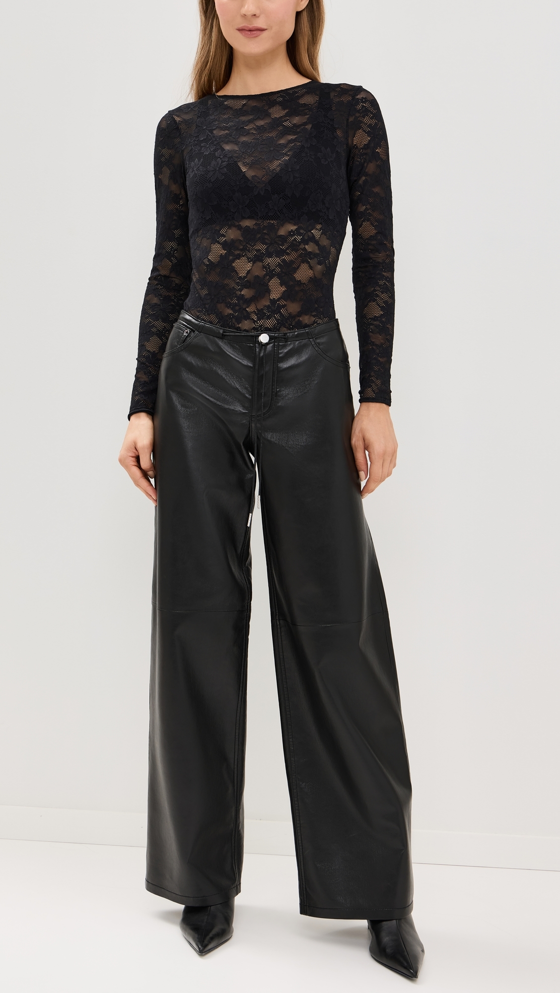 FLEUR DU MAL Le Stretch Long Sleeve Thong Bodysuit