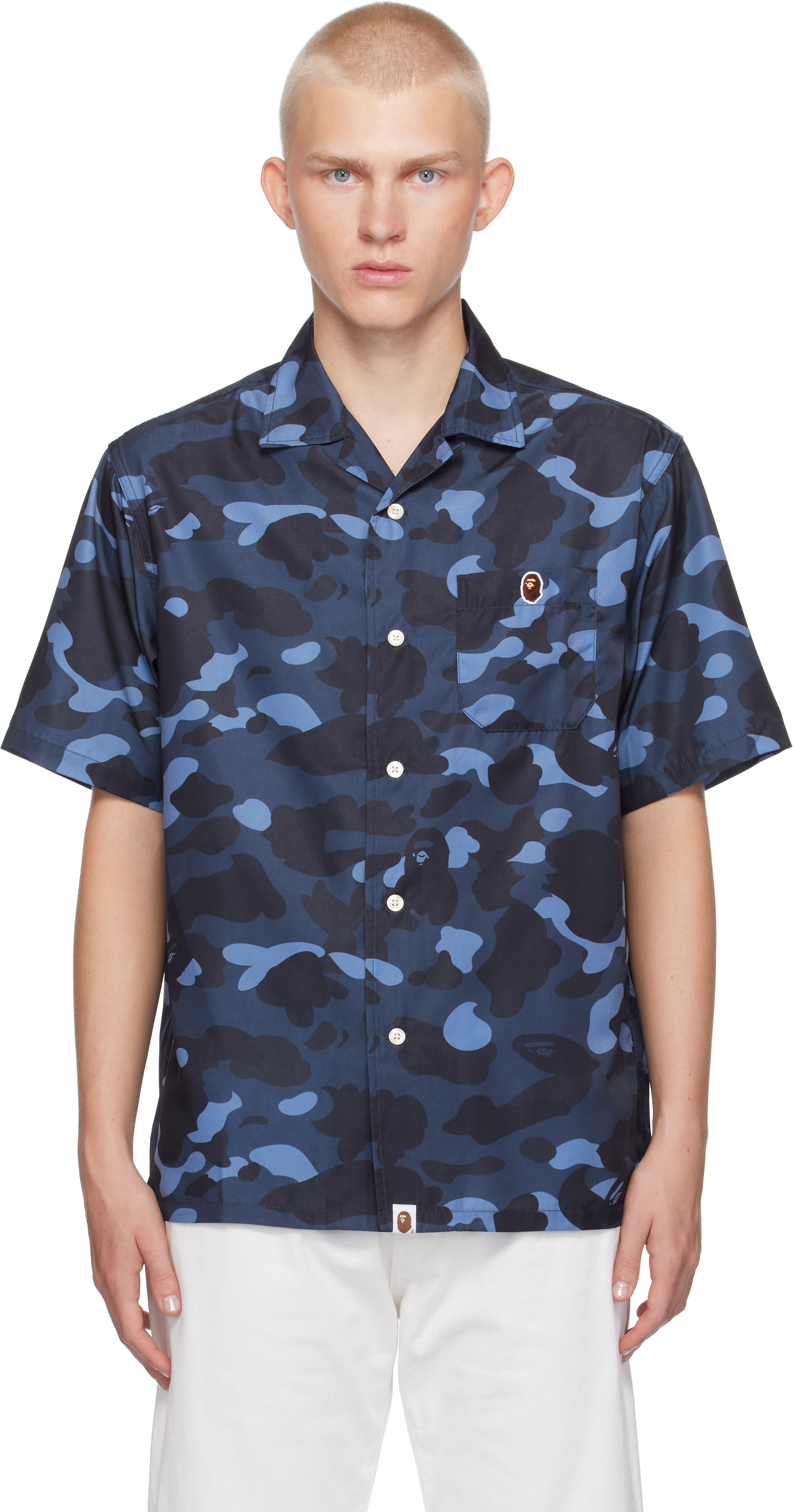 bape camo dress shirt COLOR CAMO WARM UP SS SHIRT MENS Red / L