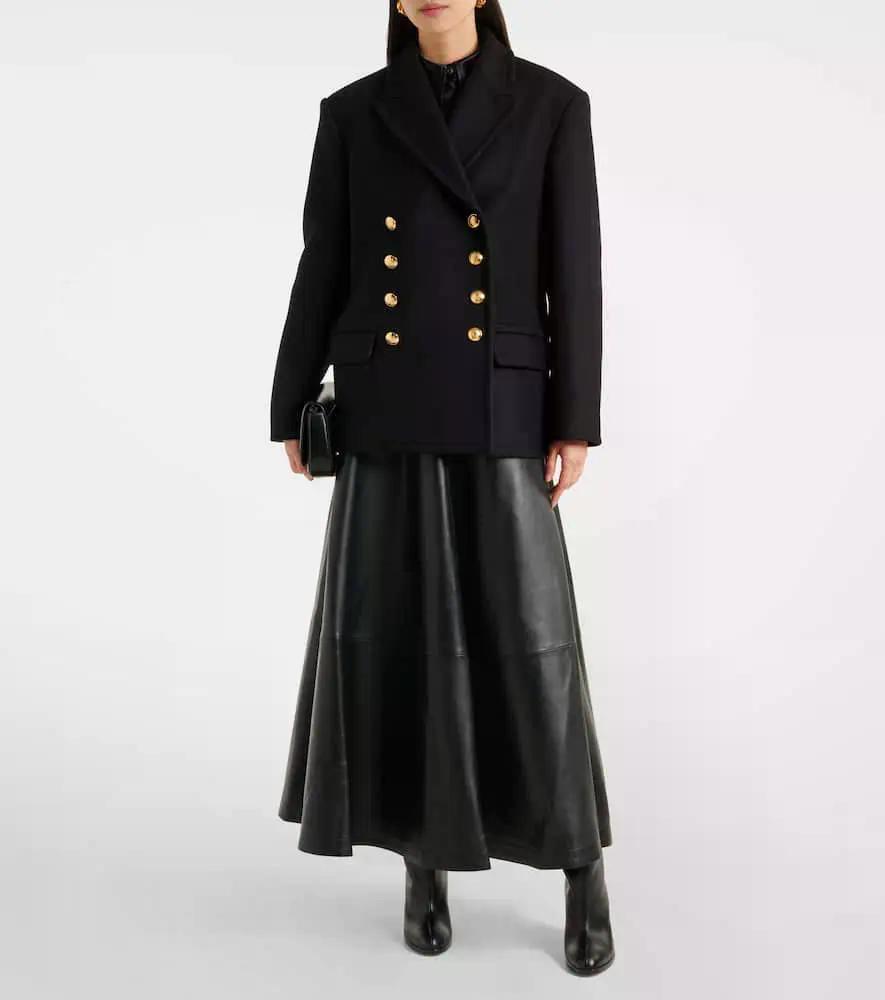 ALTUZARRA Altuzarra Varda Leather Midi Skirt