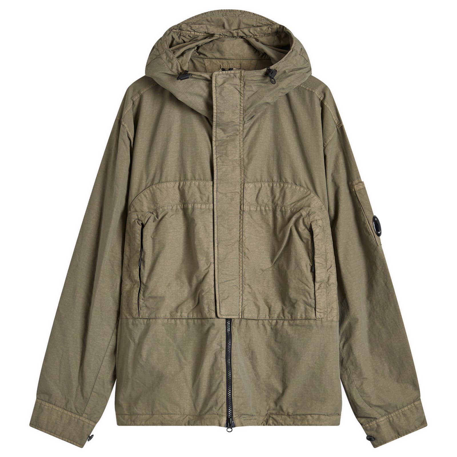 C.P. Company Flatt Nylon Hooded Overshirt In Walnut - 40% Off 