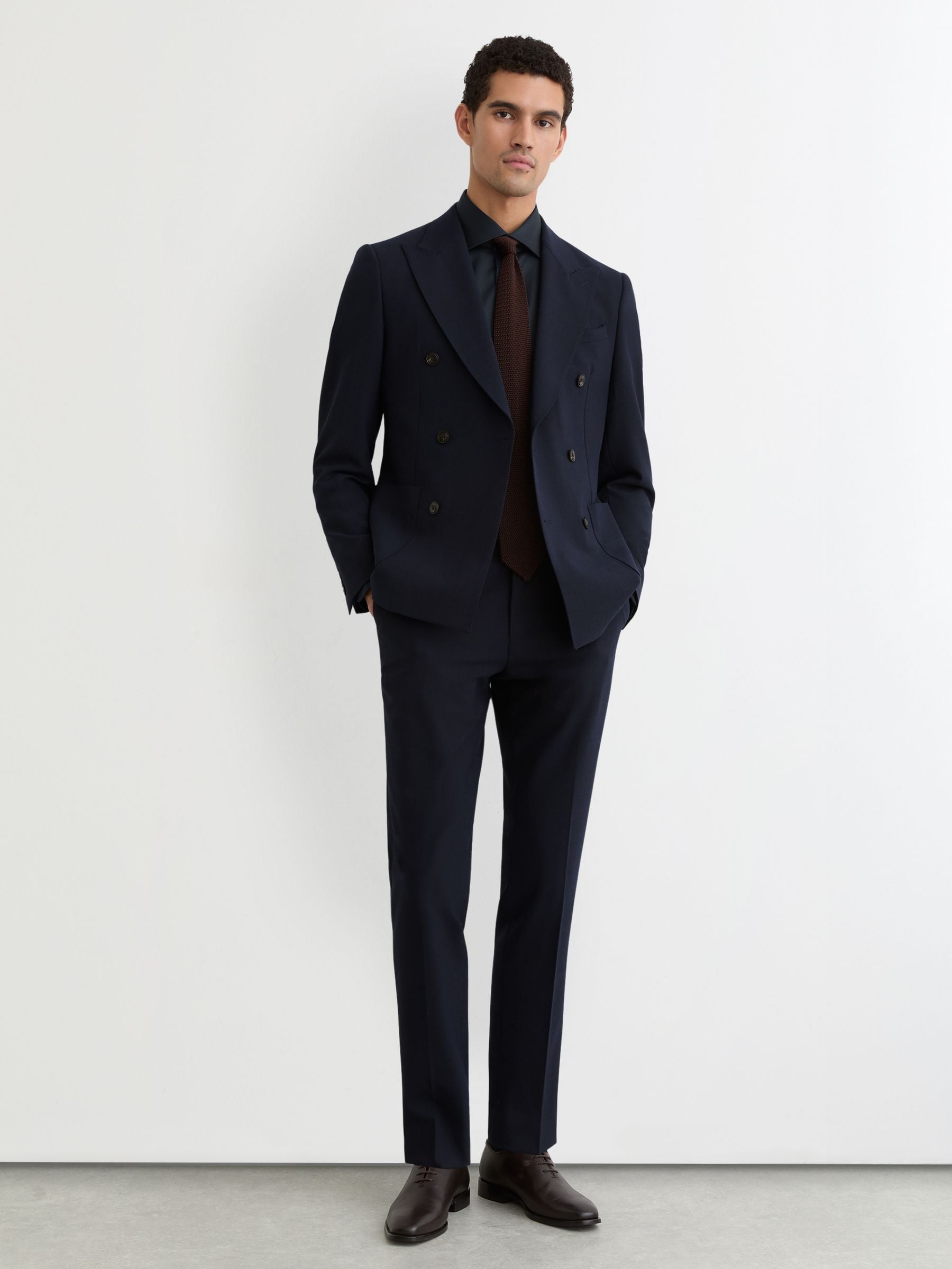 REISS bishopsgate regular fit cotton-blend stretch shirt