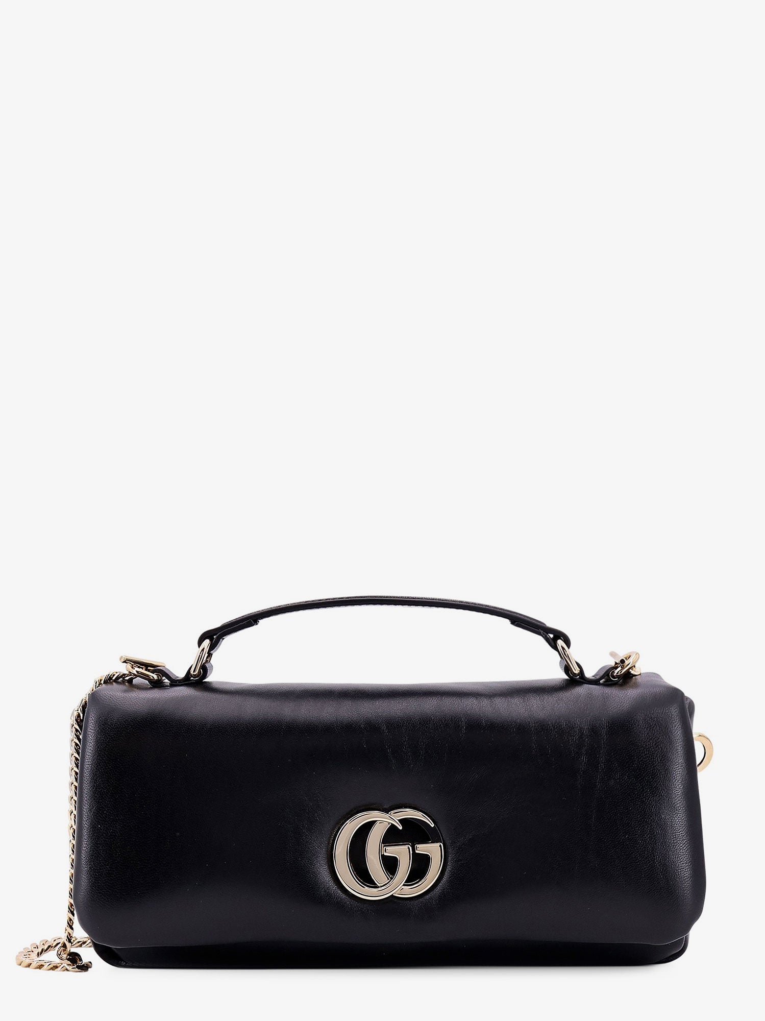 Gucci Gg Milano Leather Handbag With Gg Logo - Black Gucci Gg Milano Leather Handbag With Gg Logo - Black