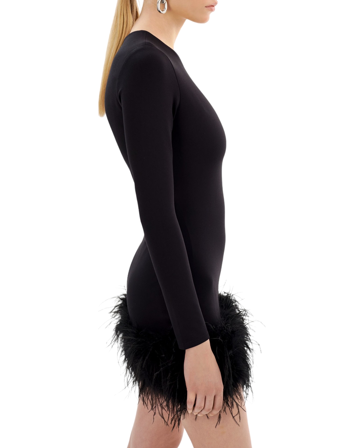 Lamarque Bahira Knit Mini Dress in Black - Size M