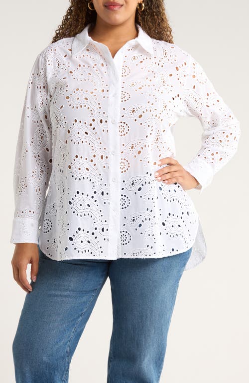 UNIVERSAL STANDARD Universal Standard the Anglaise Stretch Poplin Shirt