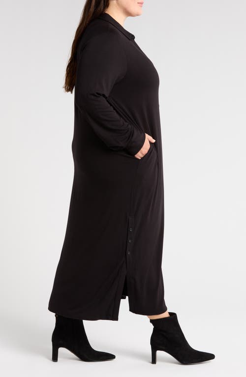 UNIVERSAL STANDARD Universal Standard Sally Long Sleeve Liquid Jersey Shirtdress
