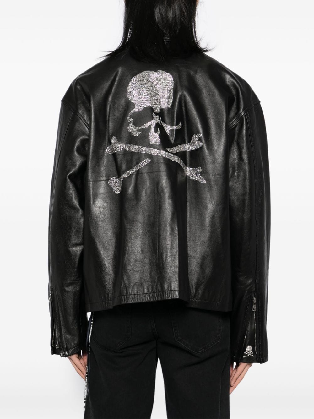 Mastermind World Full-Zip Leather Jacket - Black | Editorialist