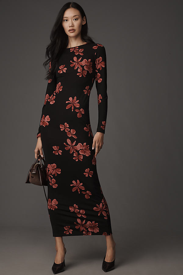 ladies evening dresses with sleeves Wholesale Evening Gowns Shiny Long Sleeve Empire Waist Floor Length main image 0