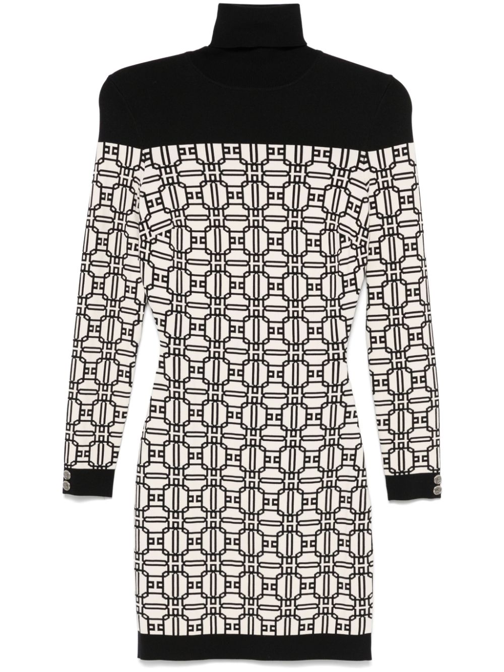 ELISABETTA FRANCHI Elisabetta Franchi Jacquard Logo Mini Dress