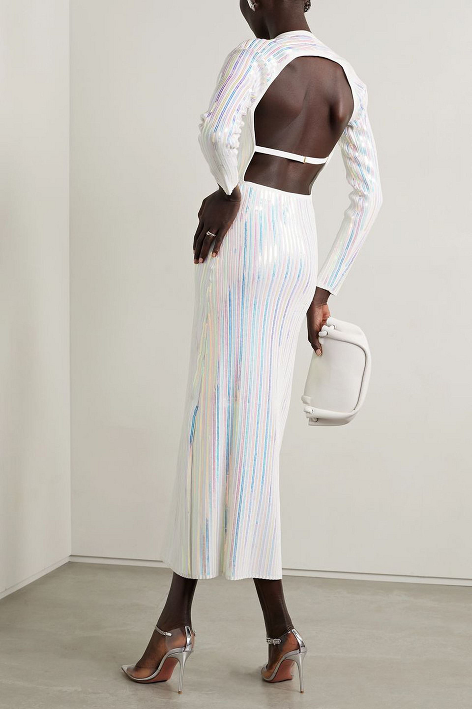 christopher john rogers sequin dress Christopher John Rogers Sequin-embellished wool midi dress - Women - Ivory Dresses