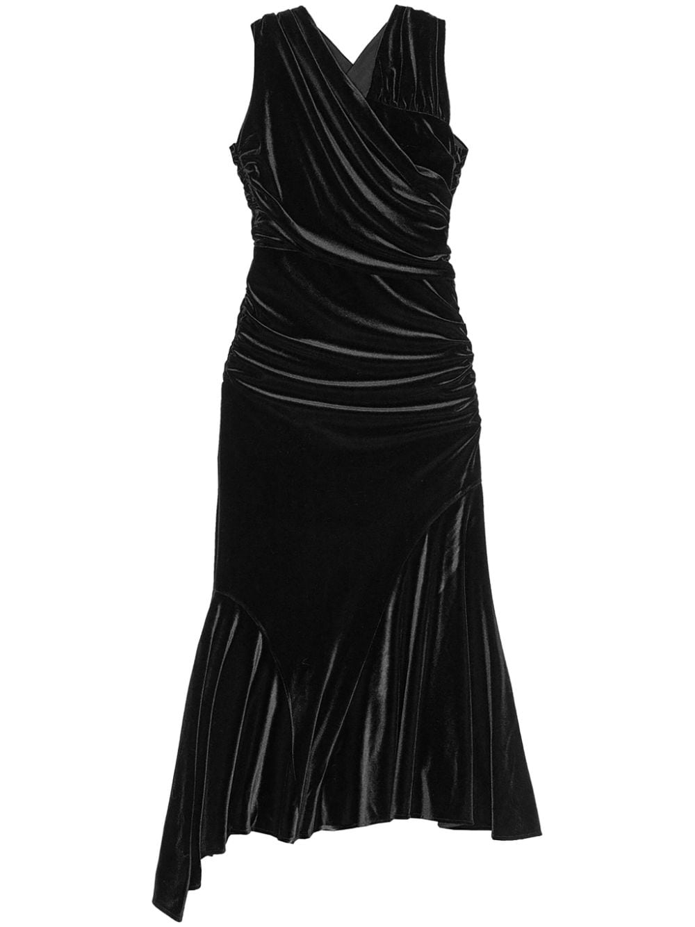 ganni velvet midi dress Velvet midi dress in red - Ganni