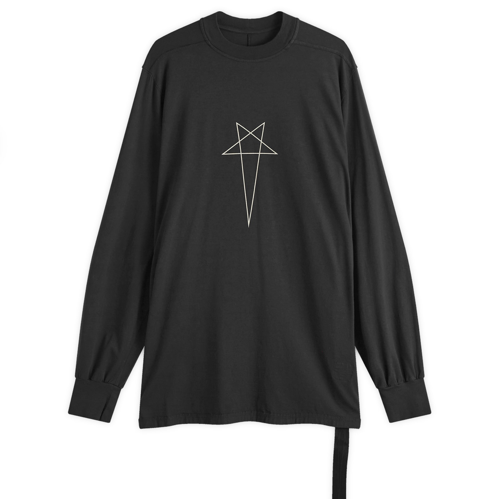 Rick Owens Pentagram Jumbo Long Sleeve T-Shirt In Black - 40% Off