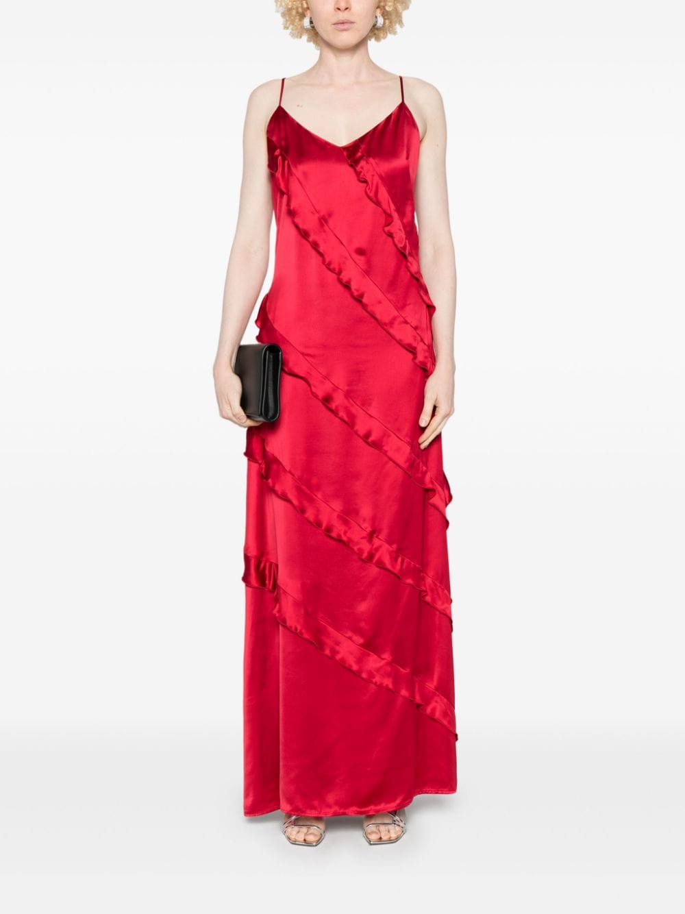 TWINSET TWINSET Maxi Ruffled Satin Dress