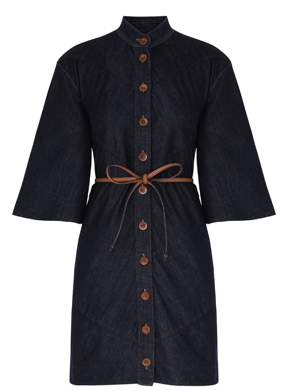 acacia denim swing dress Light Wash Denim Mini Swing Dress - All Denim