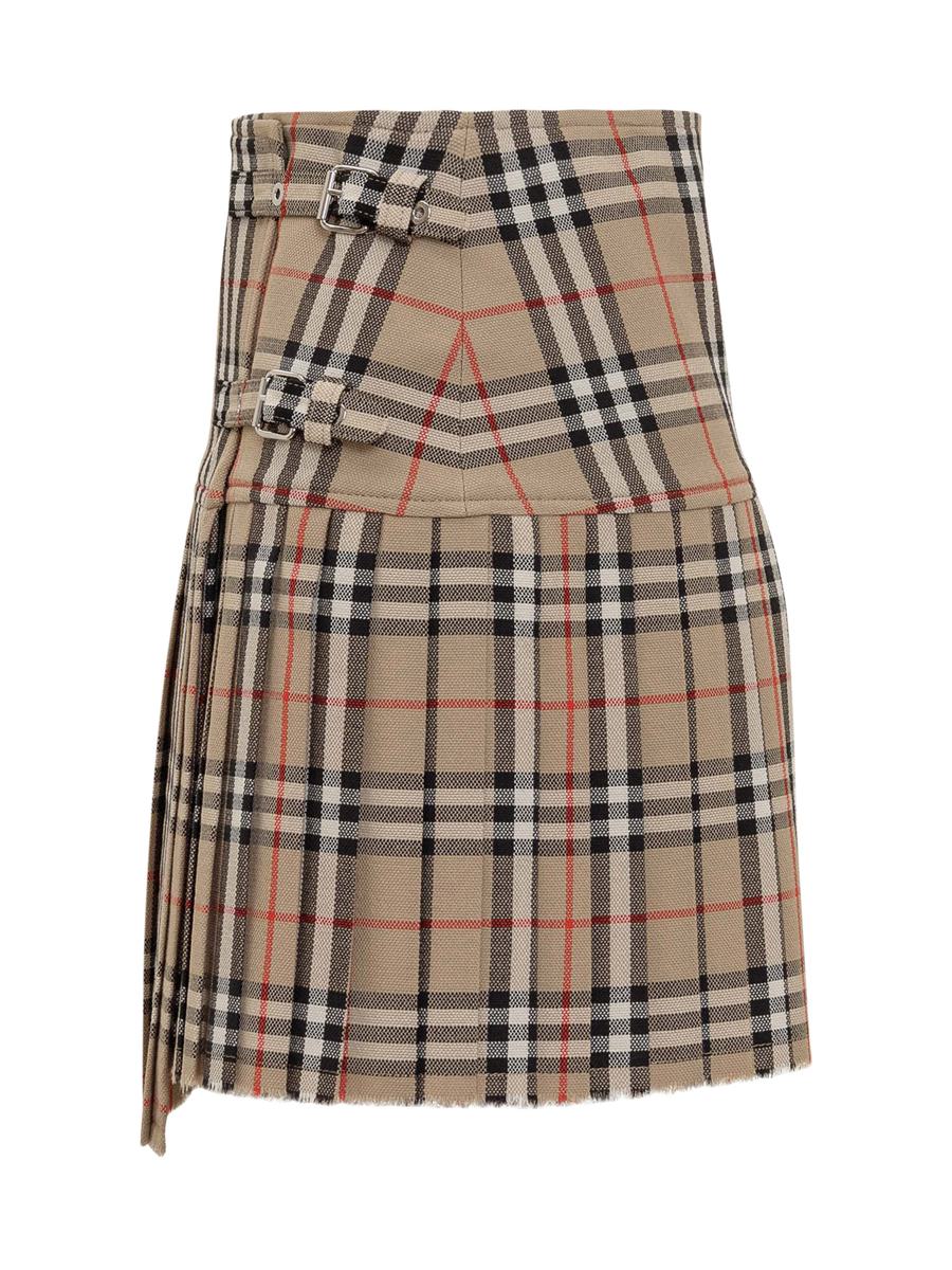 Burberry Check Pleated Mini Skirt - Beige - 25% Off | Editorialist