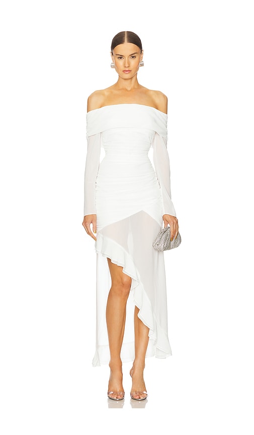 Line & Dot Gloss Midi Dress In Ivory - 79% Off | Editorialist